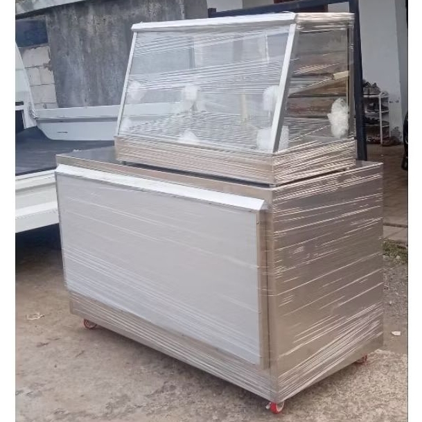 Jual meja booth stainless neon box fried chicken ukuran 150cm | Shopee ...