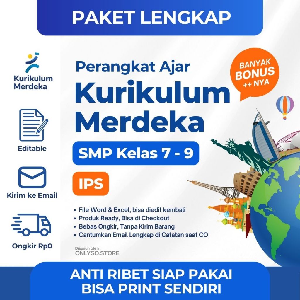 Jual Kurikulum Merdeka Perangkat Ajar Mata Pelajaran IPS Kelas 7 8 9 ...