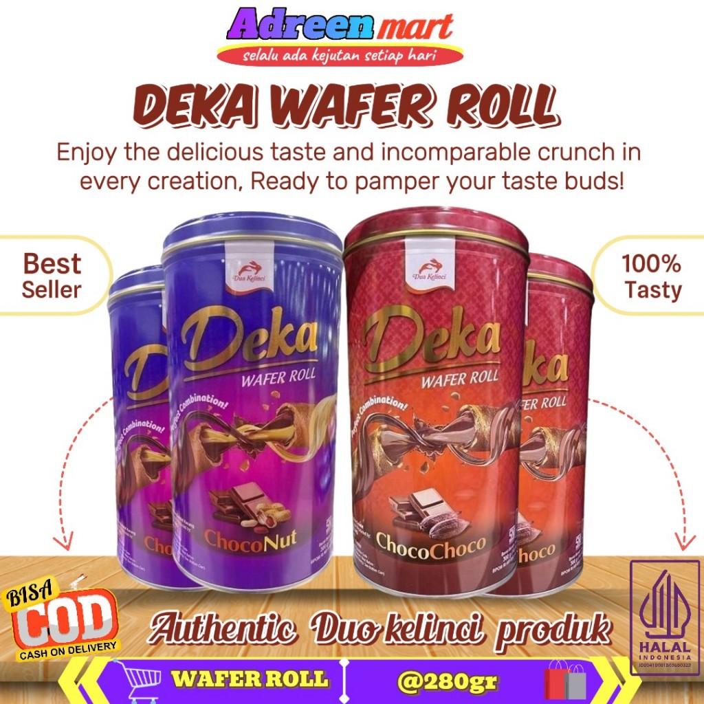 Jual Deka Wafer Roll Combo Chocolate Cocoa Choco 280gr | Shopee Indonesia