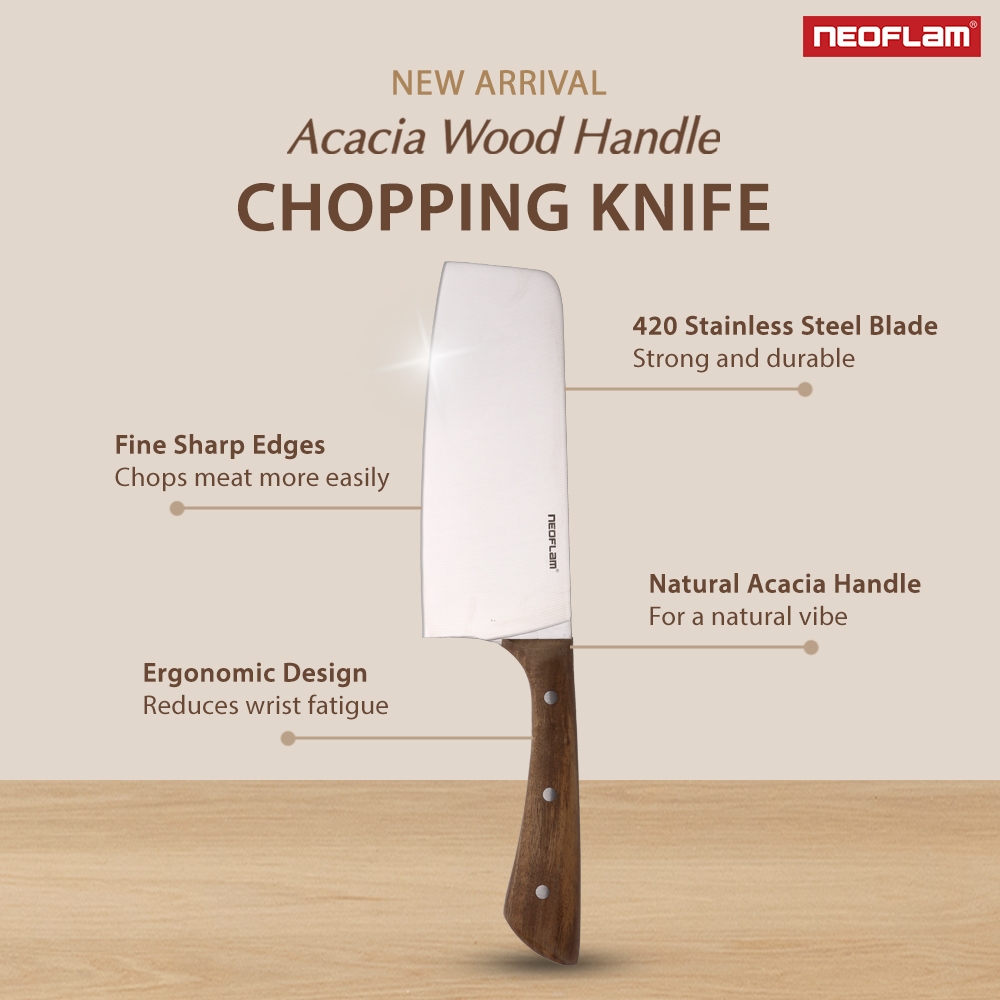 Jual Neoflam Acacia Pisau Daging / Cleaver Knife | Shopee Indonesia