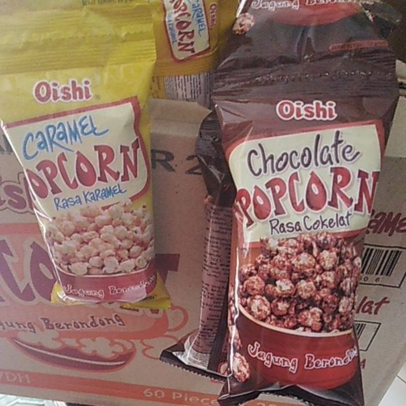 Jual Popcorn Rasa Coklat & Rasa Karamel 1 dus isi 66 pcs. | Shopee ...