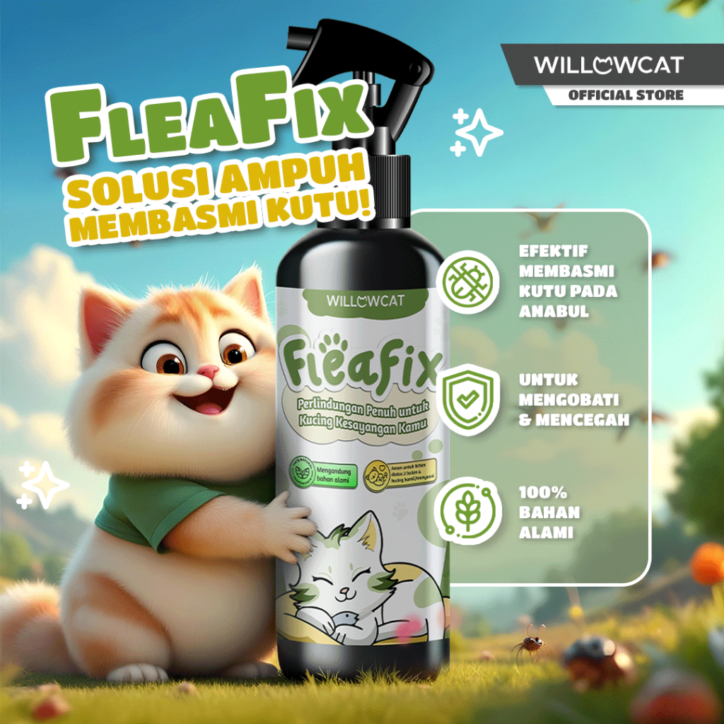 Jual Willowcat - FleaFix Spray Anti Kutu Kucing, Efektif Basmi Kutu ...
