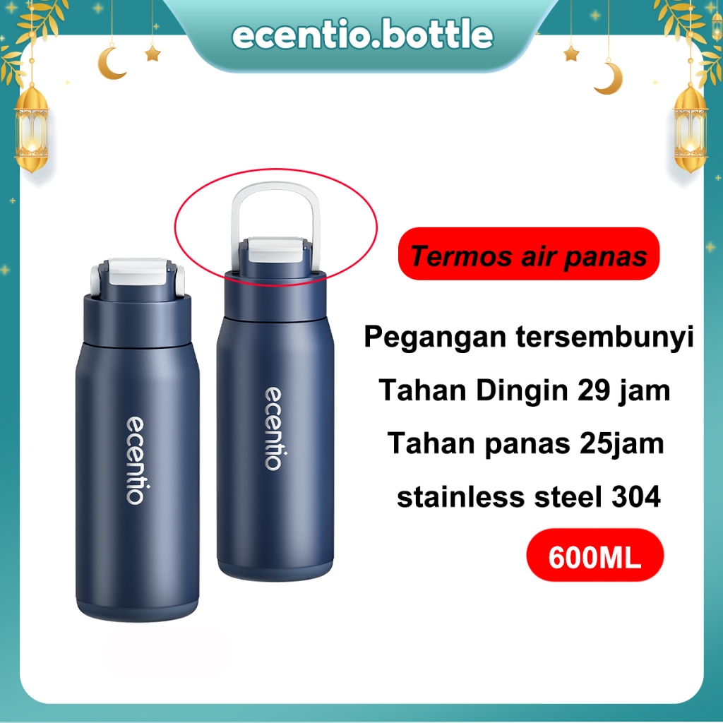 Jual [Pegangan Tersembuny] ecentio termos air panas 600ml Termos ...