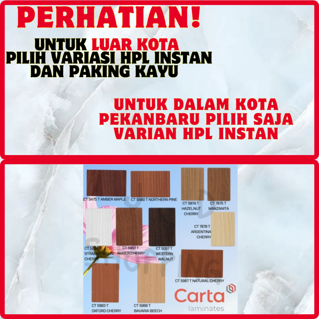 Jual (LUAR KOTA WAJIB PALLET KAYU) HPL CARTA WOODGRAIN CT 5967/68/93 ...