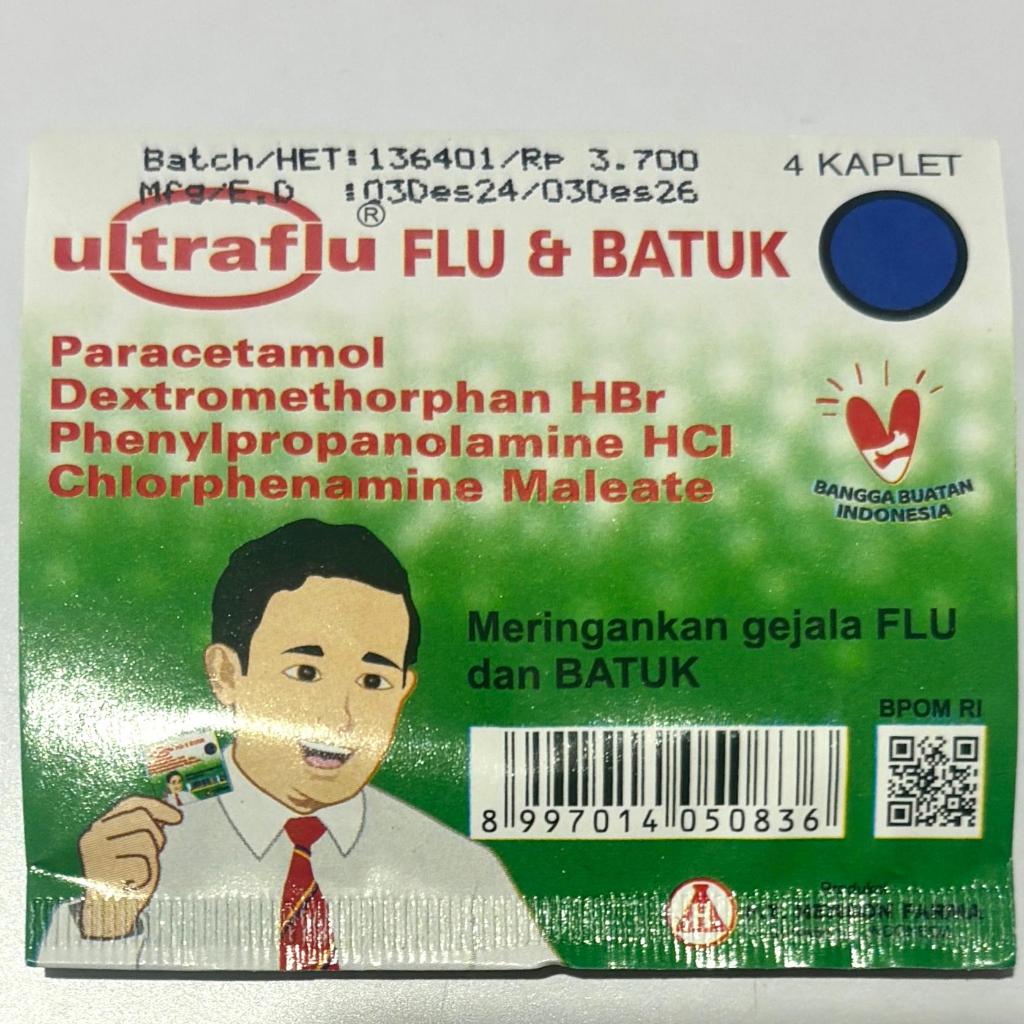 Jual ULTRAFLU FLU & BATUK 4 TABLET (HIJAU) | Shopee Indonesia