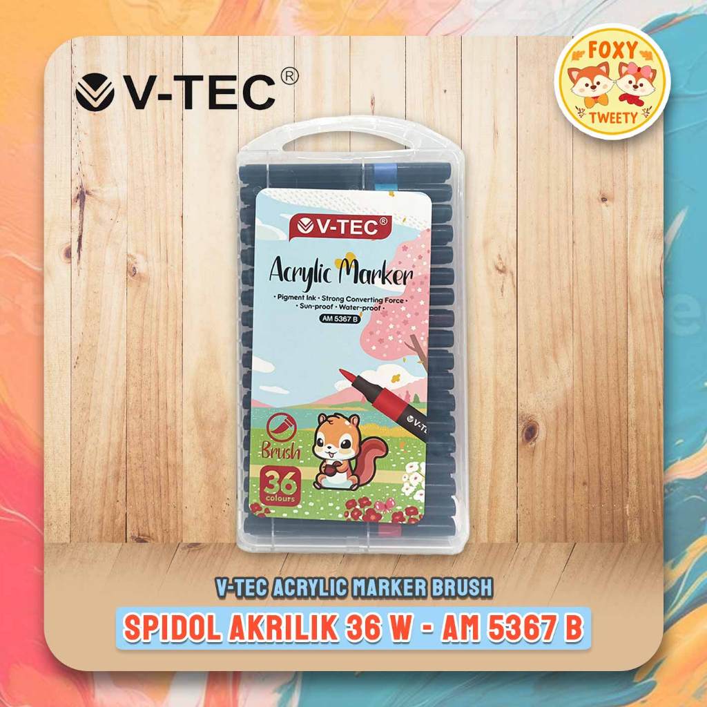 Jual V-TEC Acrylic Marker Brush 36 Warna AM 5367 B / 36 Colour - Cocok ...