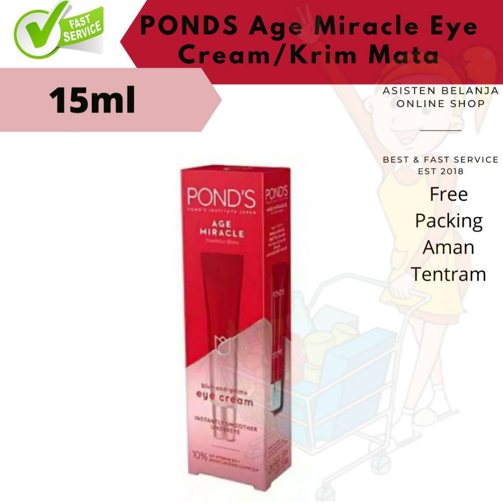 Jual Ponds Age Miracle Youthful Glow Eye Cream Krim Mata 15ml | Shopee ...