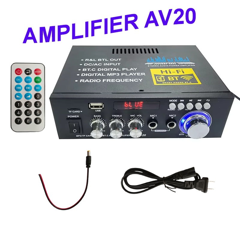 Jual Amplifier Digital Rumahan AV20 Audio Amplifier Bisa untuk Karaoke ...