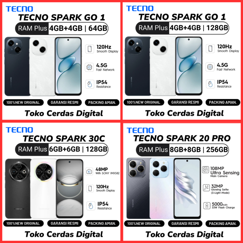 Jual TECNO SERIES SPARK GO1 | 30C | Go 1 | 30 C | 30 Pro | CAMON 19 Pro ...