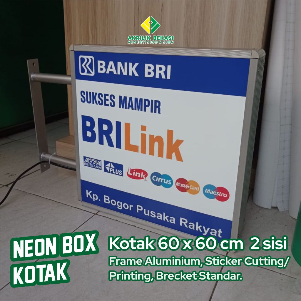 Jual Neon Box kotak ukuran 60 x 60 cm 2 sisi | Shopee Indonesia
