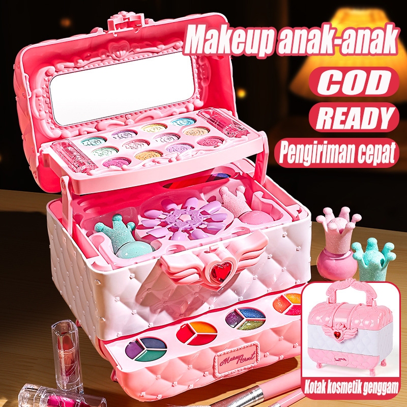 Jual 【Ready】46Pcs Mainan Kosmetik Kecantikan Anak Kasus Peralatan Kotak ...