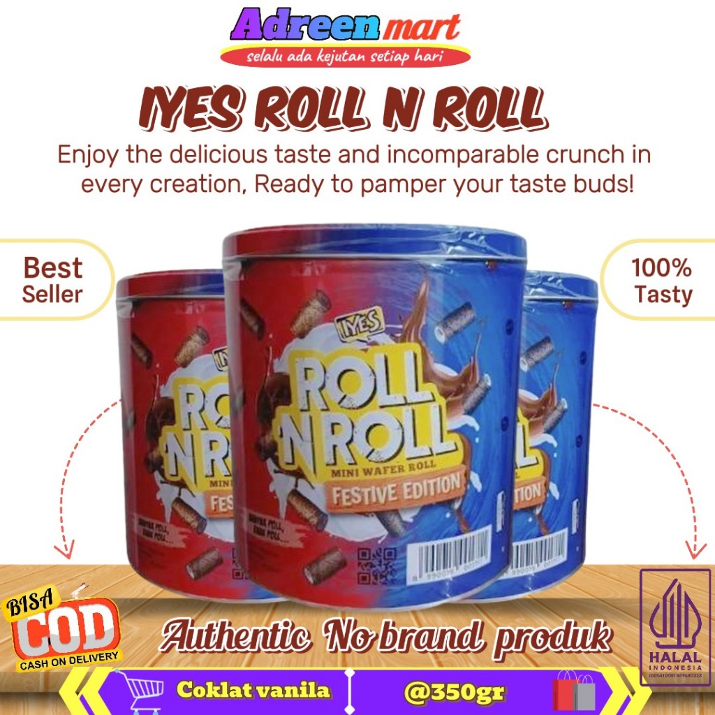 Jual Iyes Roll N Roll Mini Wafer Roll Krim Coklat Vanilla Kemasan ...