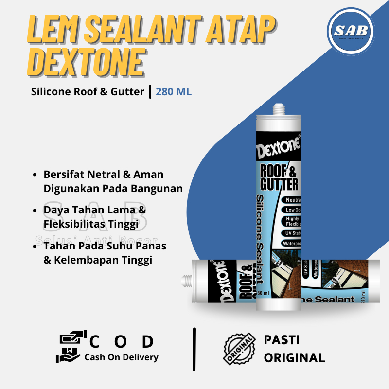 Jual Lem Dextone Silicone Sealant Roof And Gutter Original Atap Talang ...
