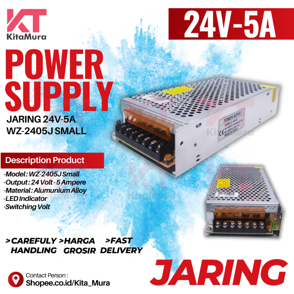 Jual Power Supply 24V 5A DC High Quality Switching Waterproof | Shopee ...