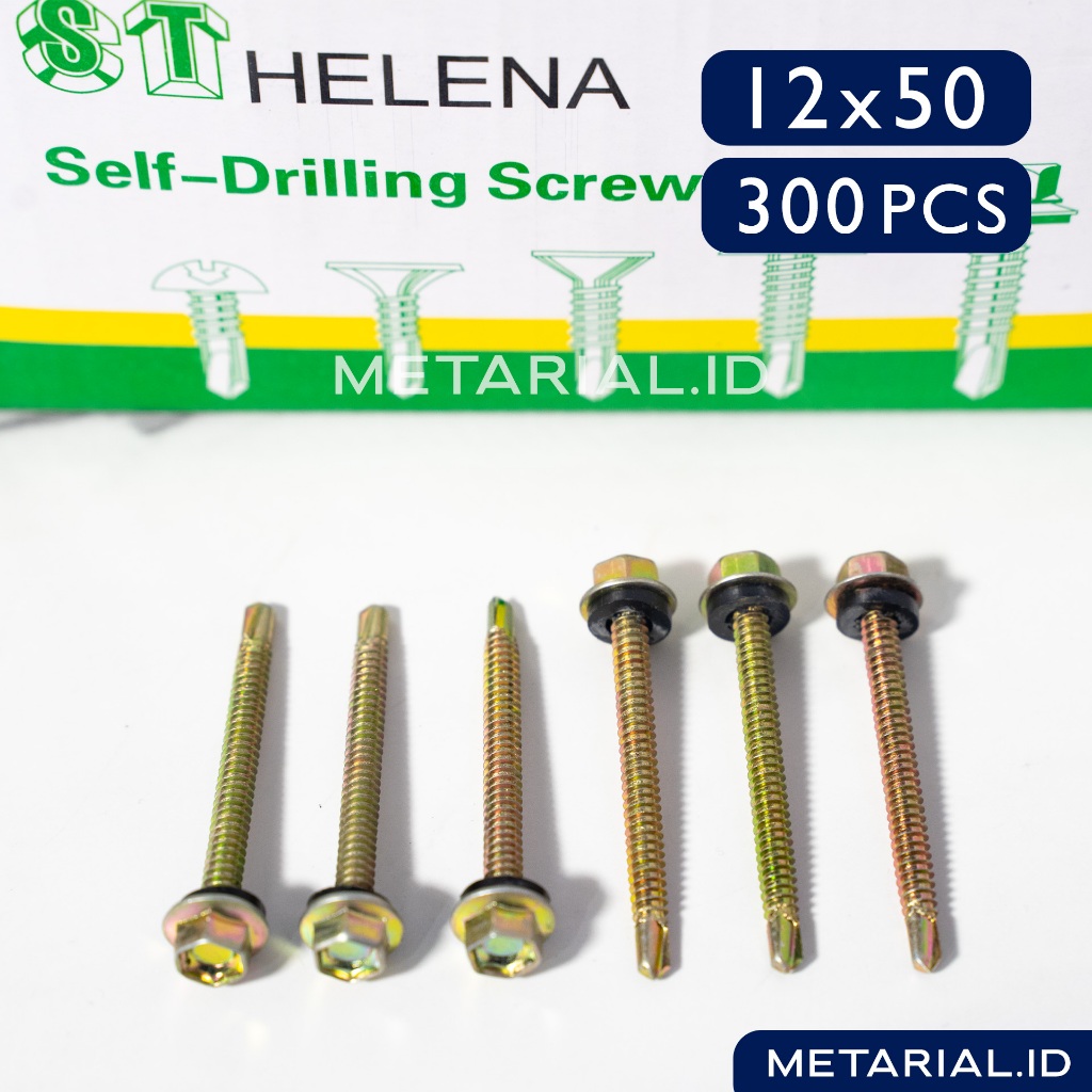 Jual [300 PCS] Baut SDS 12x50 Roofing Baja Ringan Sekrup | Atap | Seng ...