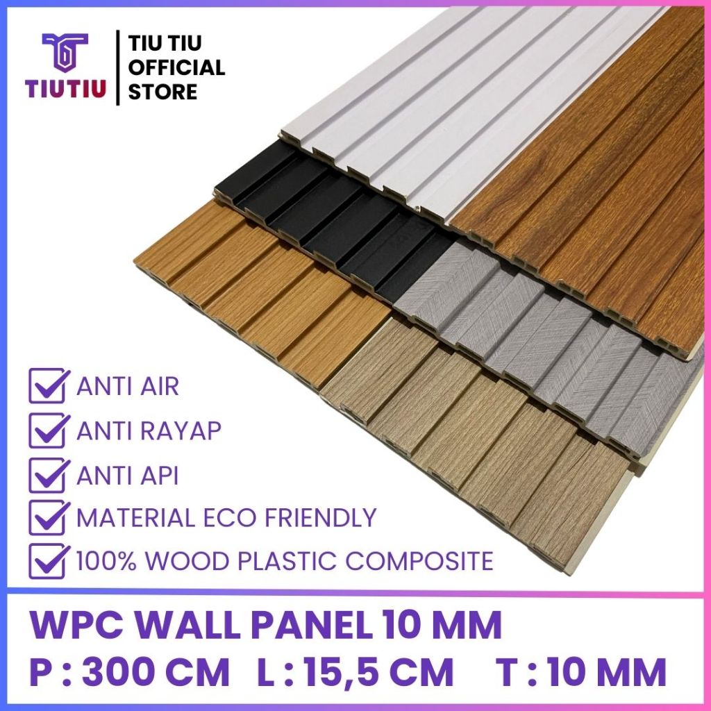 Jual WPC Wall Panel 3 meter 300cm x 15,5 cm x 1cm | pvc Wallpanel Wood ...