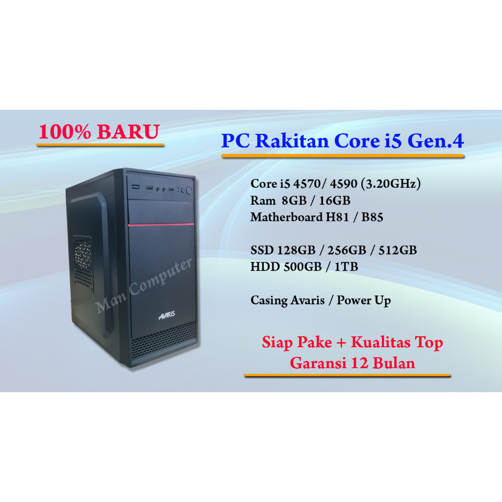 Jual PC/CPU Rakitan Core i5 / Core i3 Gen4 Haswell Baru Hdmi | Shopee ...