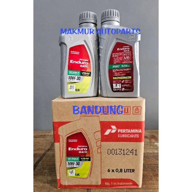 Jual Oli Motor Pertamina Enduro Matic 10W-30 800ML/(1 Dus isi 6 Botol ...