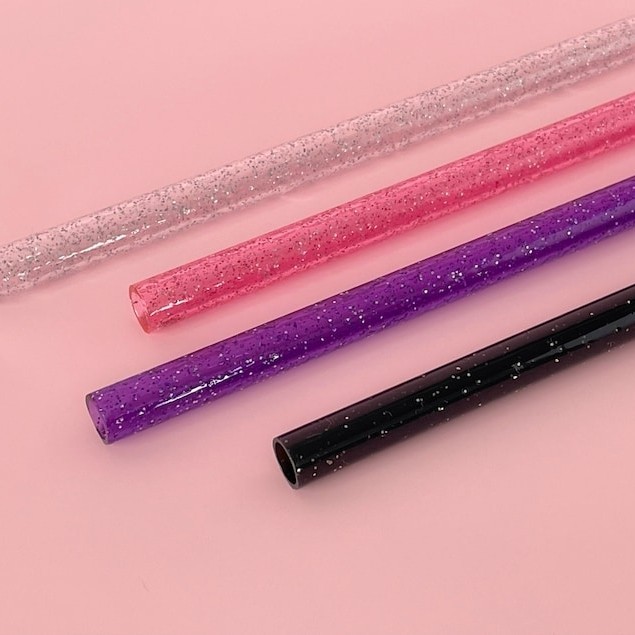 Jual GLITTER Reusable straw diameter 8mm panjang 30cm - sedotan bisa ...