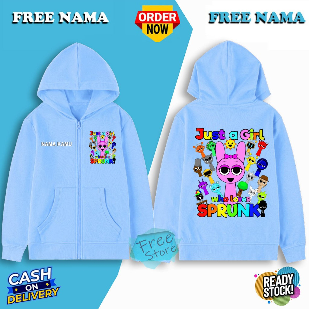 Jual Hoodie Zipper Anak Sprunki Incredibox / Jaket Resleting Sprunki ...