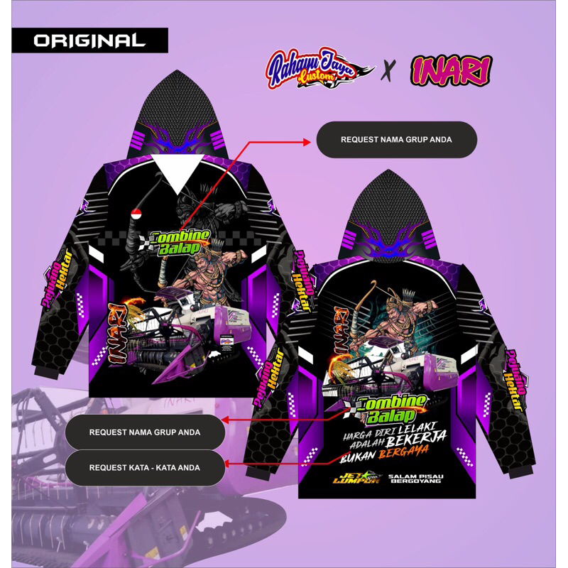 Jual JERSEY COMBINE INARI BEBAS REQUEST TULISAN ANDA SENDIRI | Shopee ...