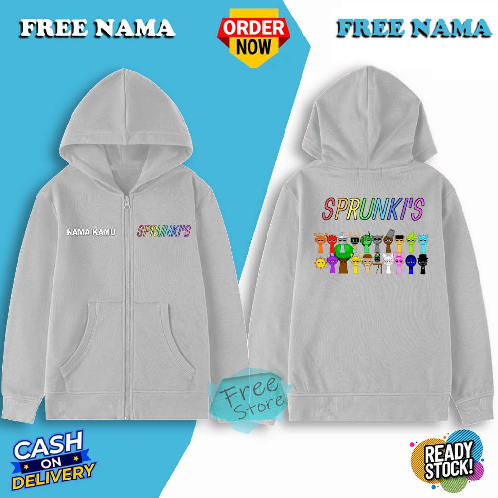 Jual Hoodie Zipper Anak Unisex Sprunki Incredibox / Jaket Resleting ...