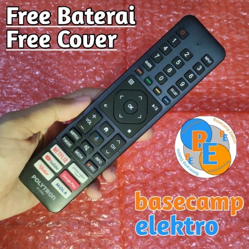 Jual Remote TV POLYTRON Android TV 81J264 Original Asli Free Cover Free ...