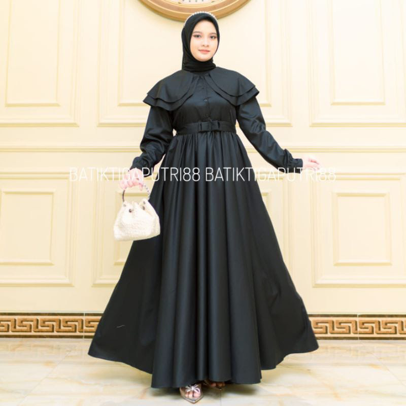 Jual dress korean gamis amena gamis polos gamis hitam gamis toyobo ...