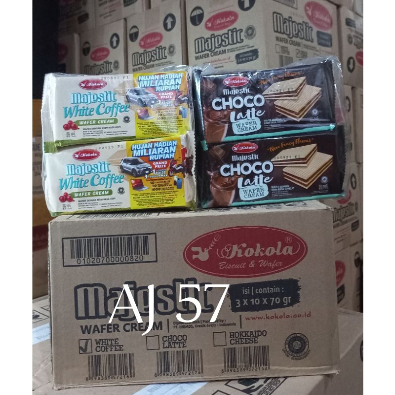 Jual Wafer Majestik white coffee by KOKOLA 1 karton isi 30pcs kemasan ...