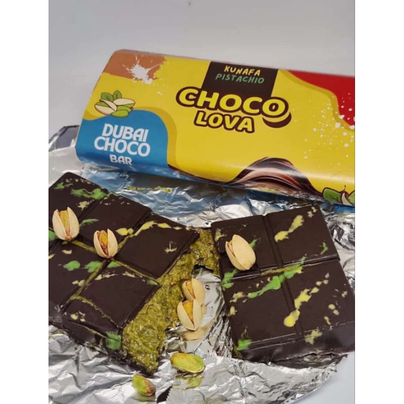 Jual Coklat Dubai Choco Lova with kunafa pistachio ORIGINAL | Shopee Indonesia