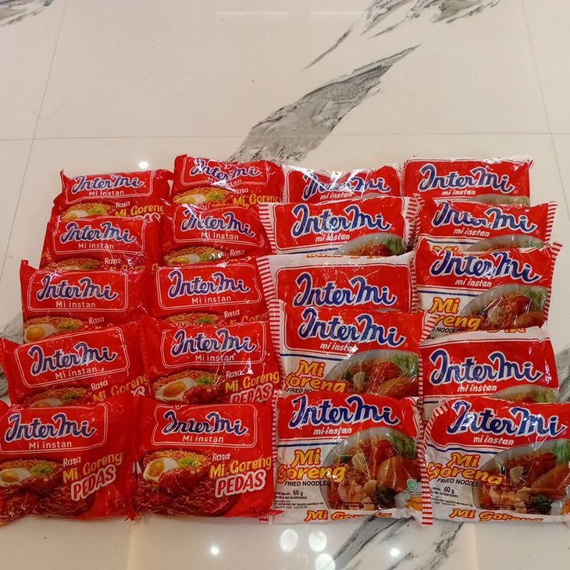 Jual [ISI 20 BUNGKUS] MIX INTERMIE GORENG DAN PEDAS | Shopee Indonesia