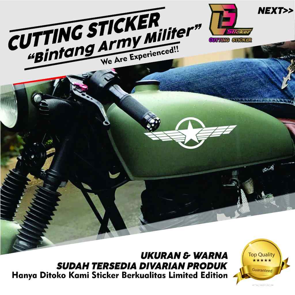Jual Cutting Stiker Bintang Army Militer Variasi Motor Mobil Sticker ...