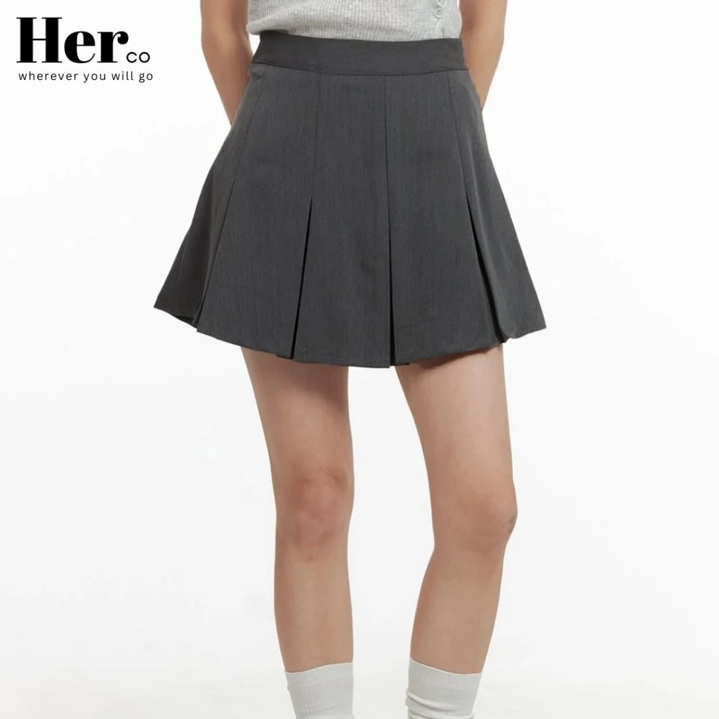 Jual Herco - Hani Pleated Skirt - Mini Skirt Semi Wool - Korean Skirt ...