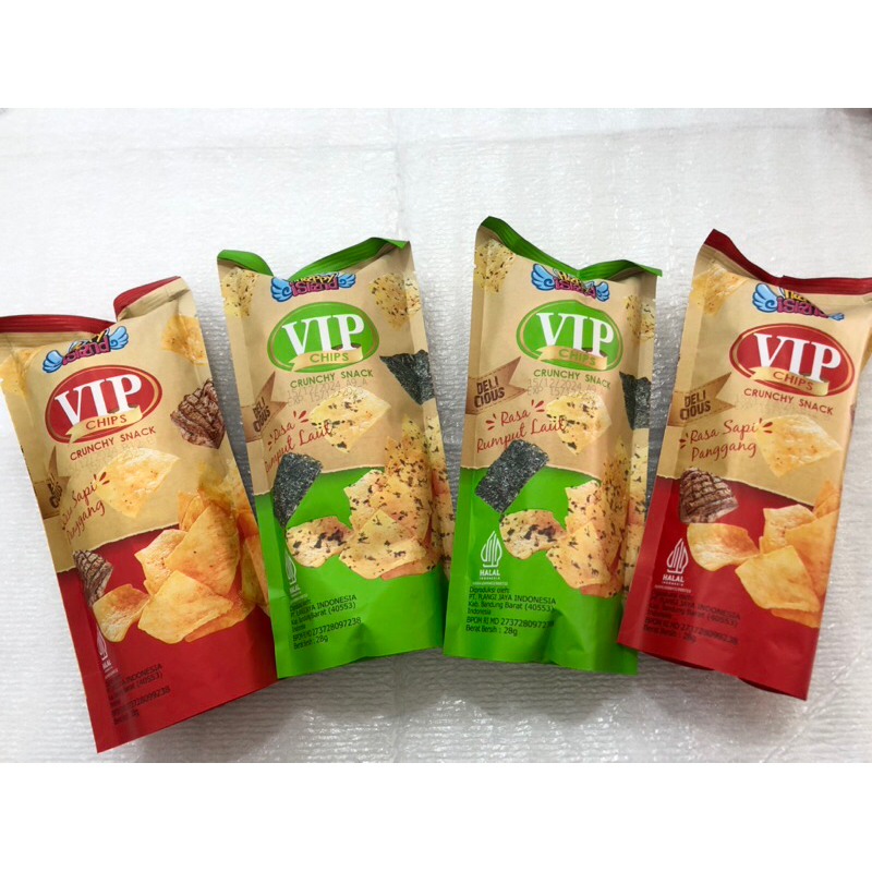 Jual [HAPPY ISLAND] VIP Chips Crunchy Snack (1 Pak isi 10 Pcs) | Shopee ...