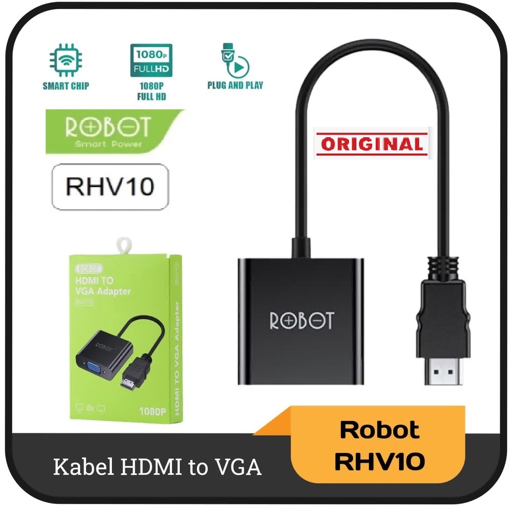 Jual ROBOT RHV10 Adapter Converter HDMI To VGA Adapter | Shopee Indonesia