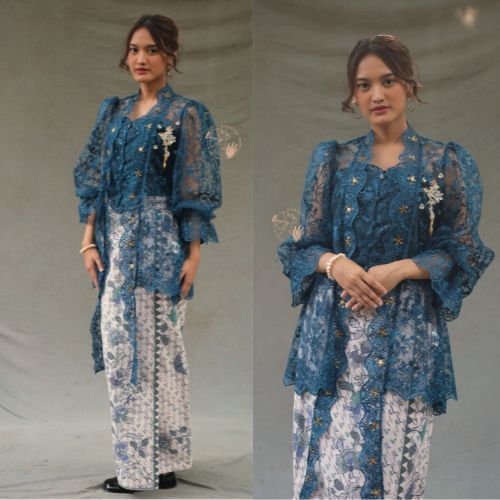 Jual KEBAYA JENAR BIRU EMERALD/ KEBAYA WISUDA/ KEBAYA LAMARAN/ KEBAYA ...