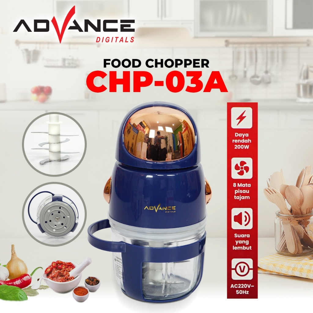 Jual Advance CHP-03A Mini Chopper Blender Daging 300ml Gelas Kaca ...
