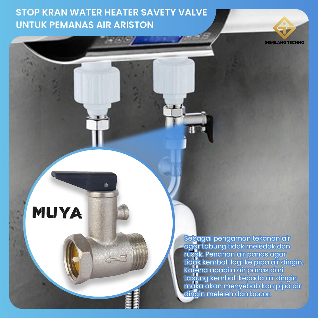 Jual Stop Kran Water Heater Safety Valve untuk Pemanas Air Ariston ...
