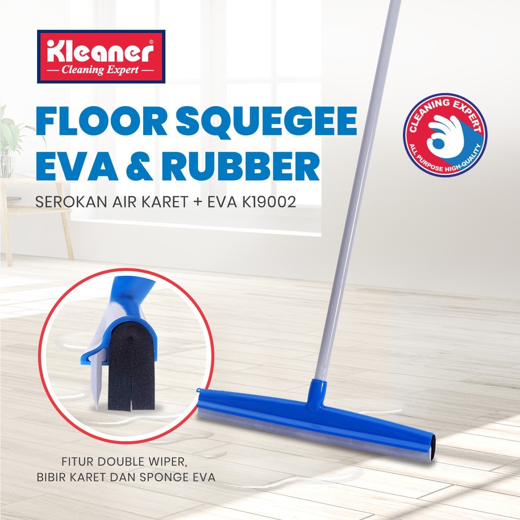 Jual Kleaner Serokan Air Karet Double Wiper Sponge EVA Floor Squeegee ...