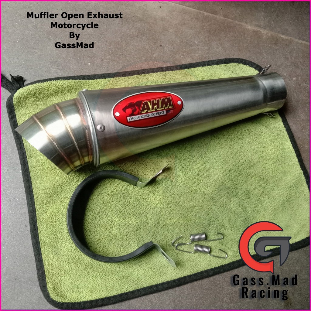 Jual GassMad Muffler Open Exhaust Motorcycle AHM Pro Racing | Shopee ...