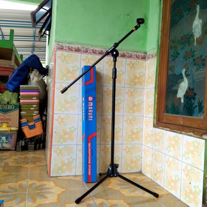 Jual Stand Mic Maruni Panjang Hitam+Holder Mic | Shopee Indonesia