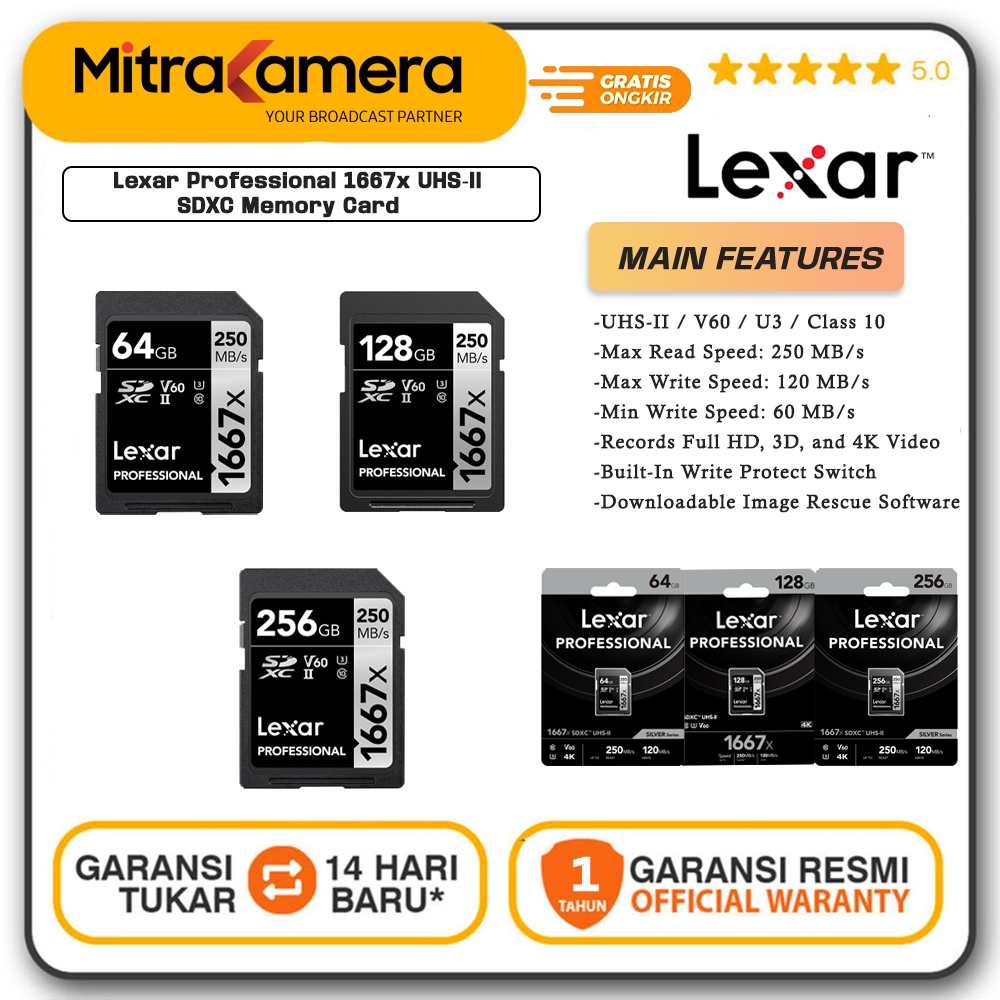 Jual Lexar Professional 1667x UHS-II SDXC Memory Card | Shopee Indonesia