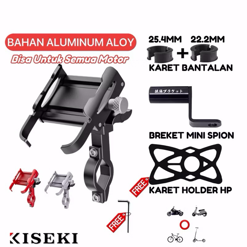 Jual {MR}Phone Holder Hp GPS Sepeda /Motor Alumunium Alloy Tempat Hp ...
