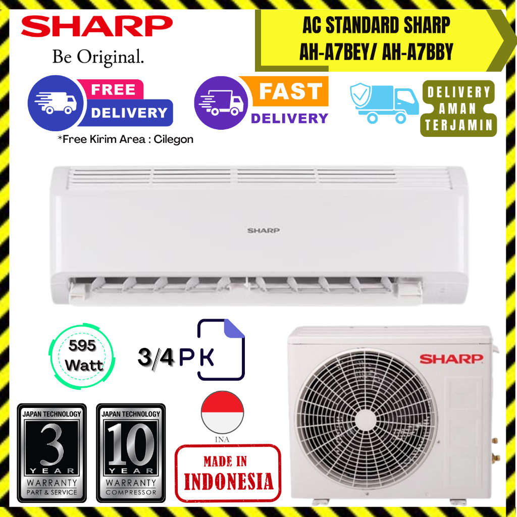 Jual AC SHARP 3/4 PK AH-A7BEY - R32 LOW WATT -GARUDA SERIES | Shopee Indonesia