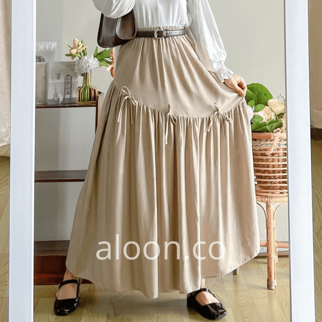 Jual Ayumi Rok Ruffle Pita Rayon Twill Premium – Skirt Wanita Rok ...