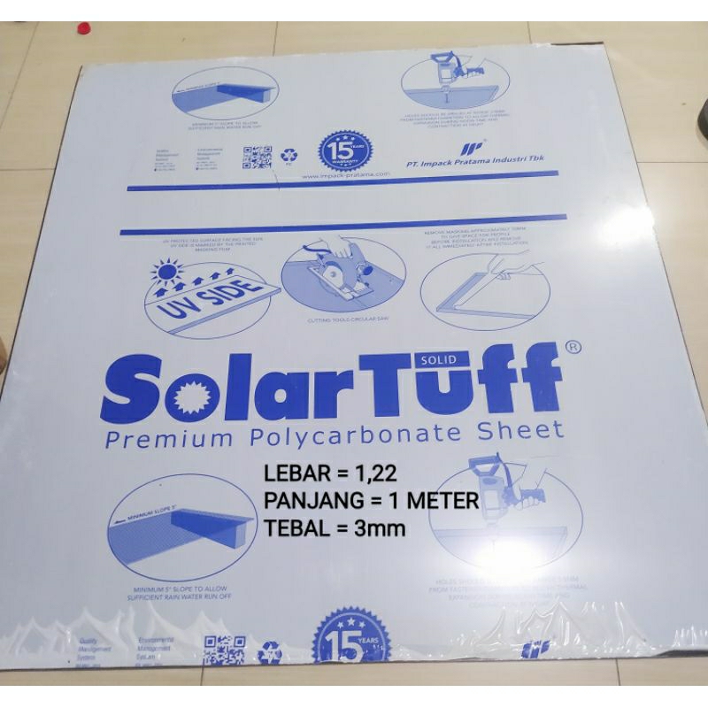 Jual Solarflat lebar 122cm Tebal 3.0 mm, perlembar / per meter ...