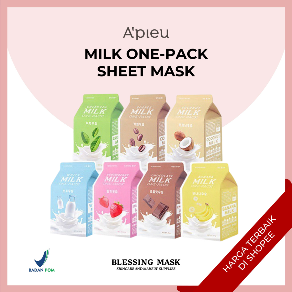 Jual A'PIEU Milk One-Pack | Sheet Mask WITH Milk EXTRACT PREVENTS ...