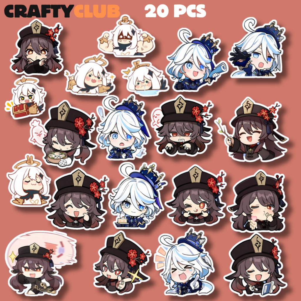 Jual HUTAO AND FURINA Sticker Genshin (20 PCS) Waterproof | Shopee ...