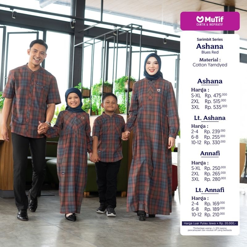 Jual MUTIF SARIMBIT 2025 NEW ARRIVAL ASHANA ANNAFI BLUES RED | Shopee ...