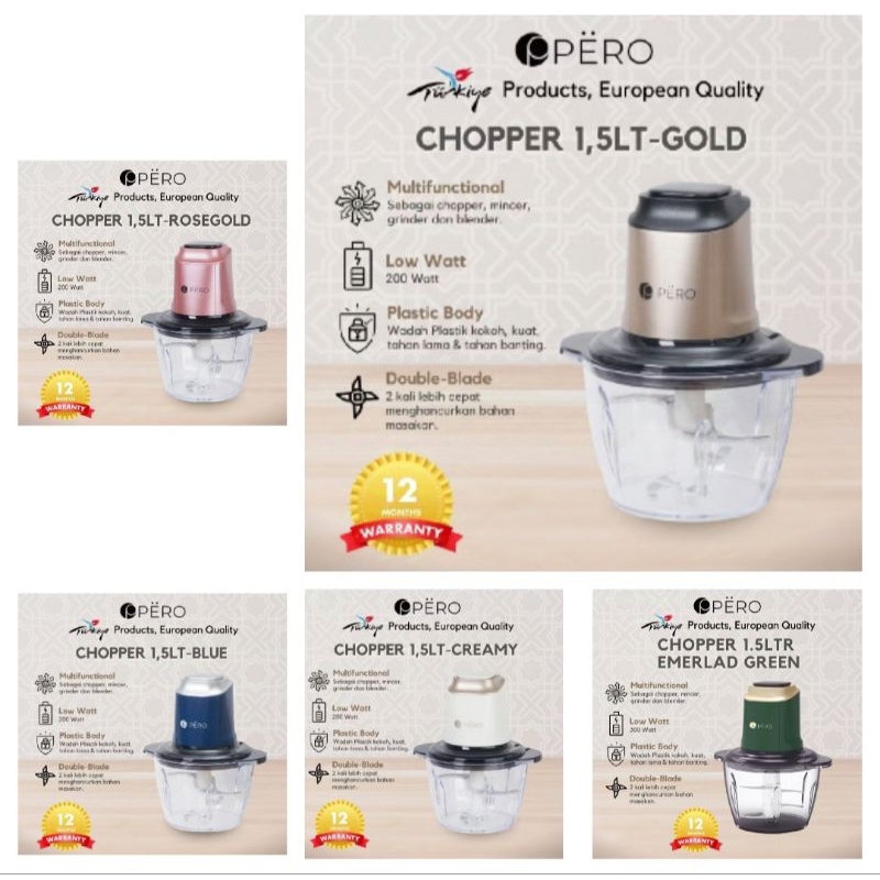 Jual Pero Food Processor Chopper 1,5 Liter | Shopee Indonesia